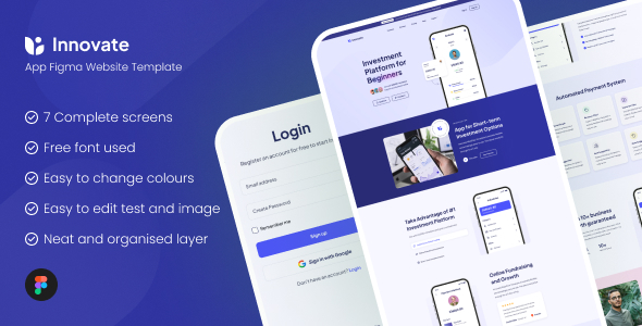 Innovate - Mobile App Figma Website Template by brandexponents ...