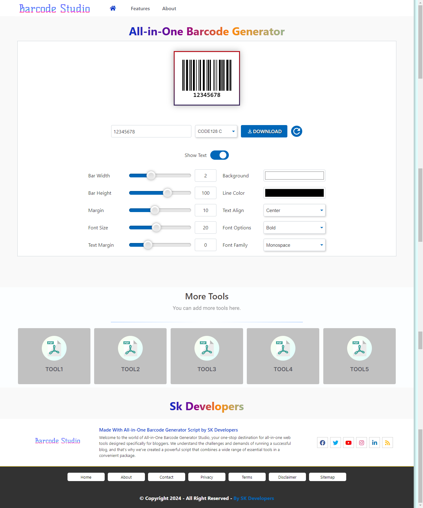 All In One Barcode Generator Built-in script + template for blogger by SK_Developer_941