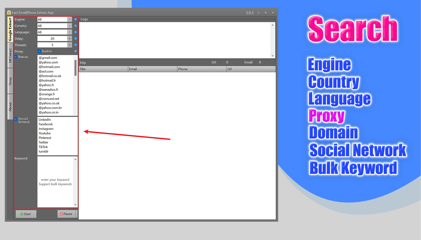 All-in-One Data Extractor & Web Scraping Tool with Proxy Support by IonicStudio