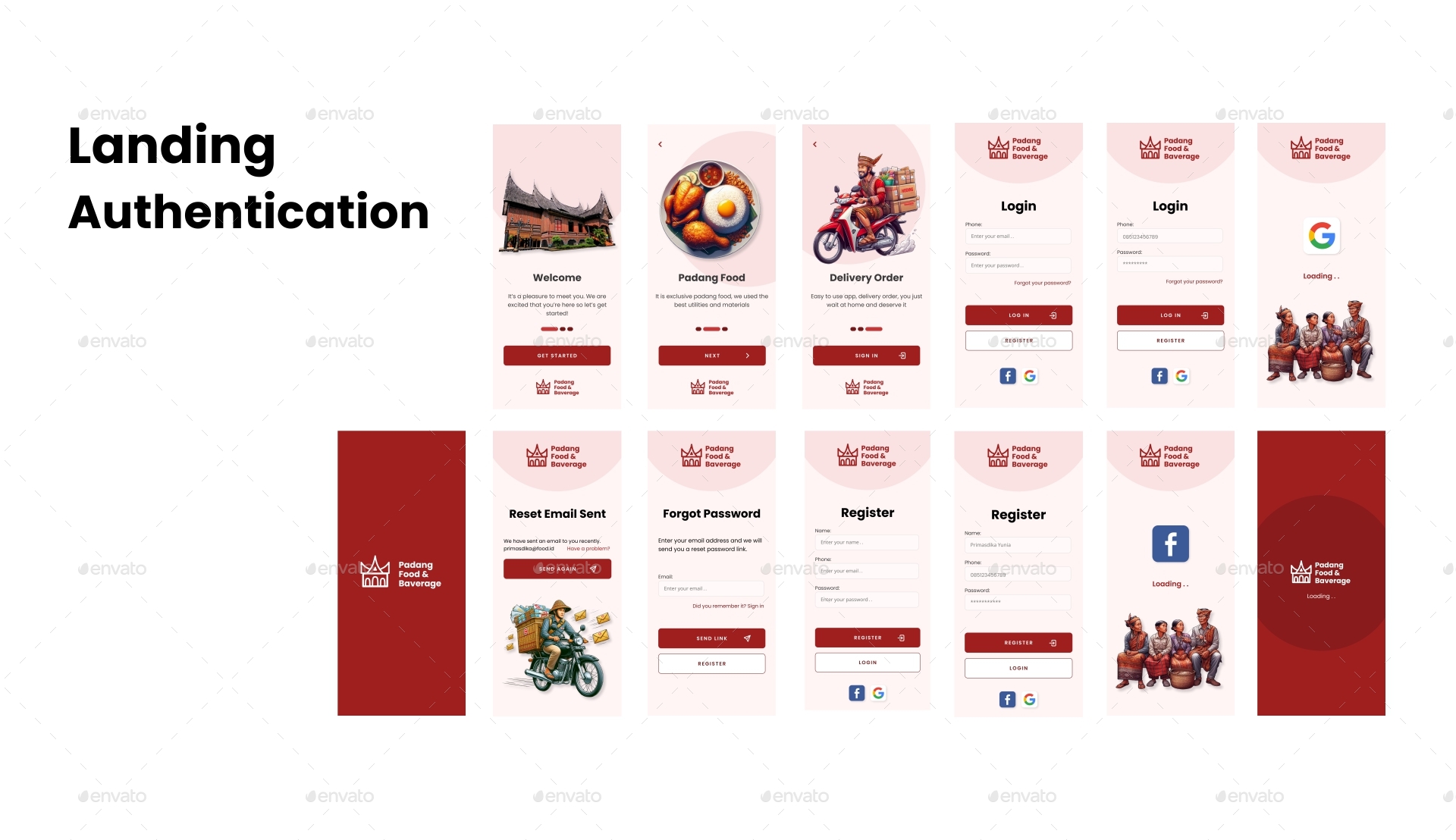 Padang Food App | Figma UI Kit Template, Web Elements | GraphicRiver