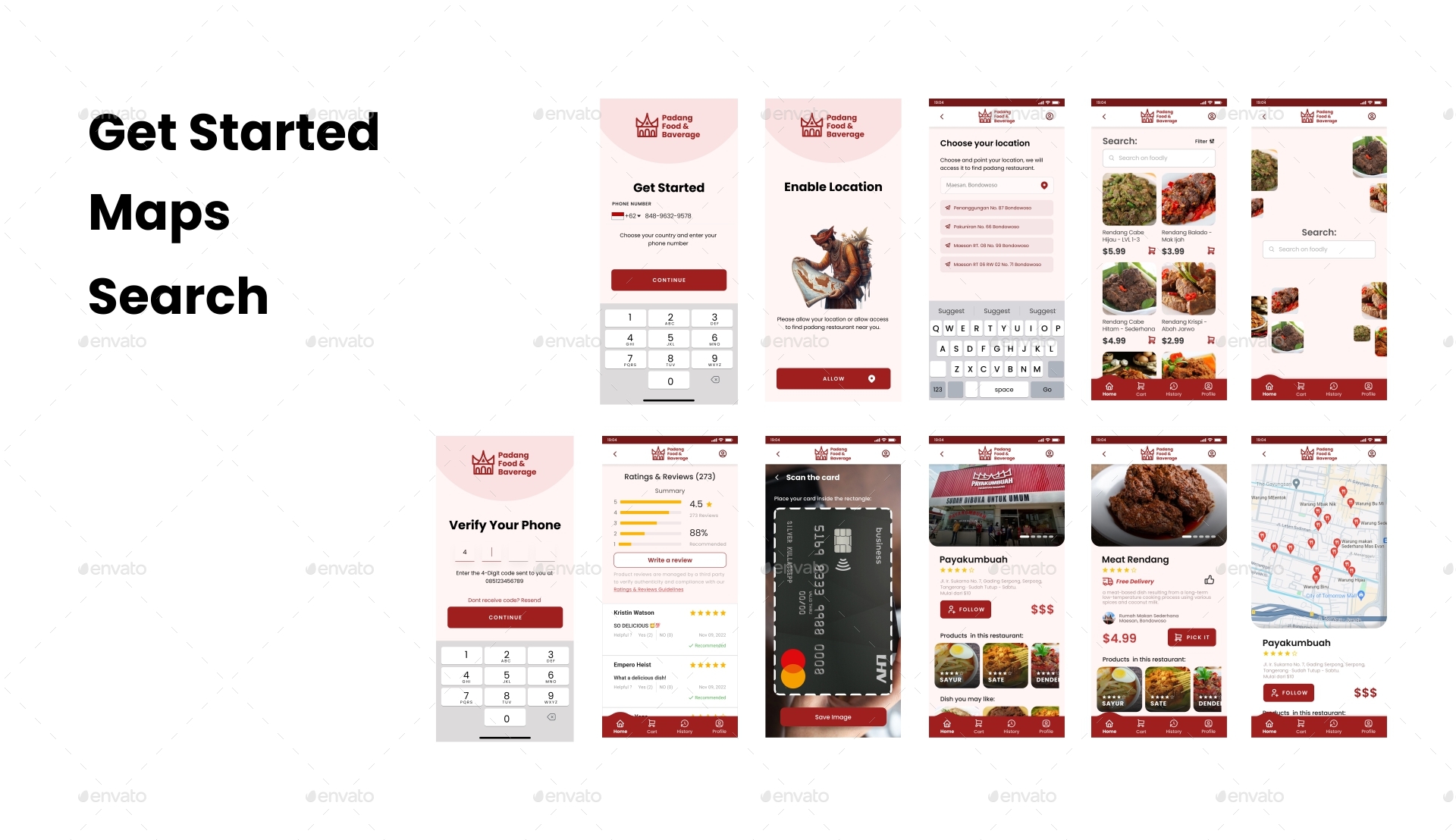 Padang Food App | Figma UI Kit Template, Web Elements | GraphicRiver