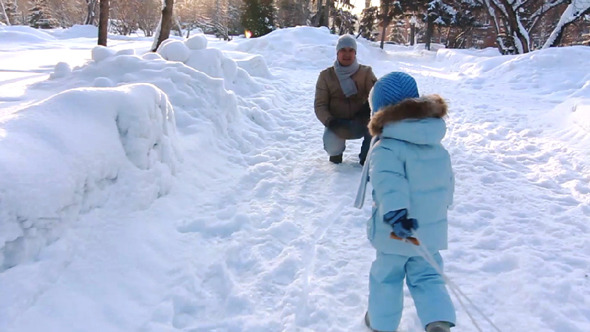 Child Running To His Father , Stock Footage | VideoHive