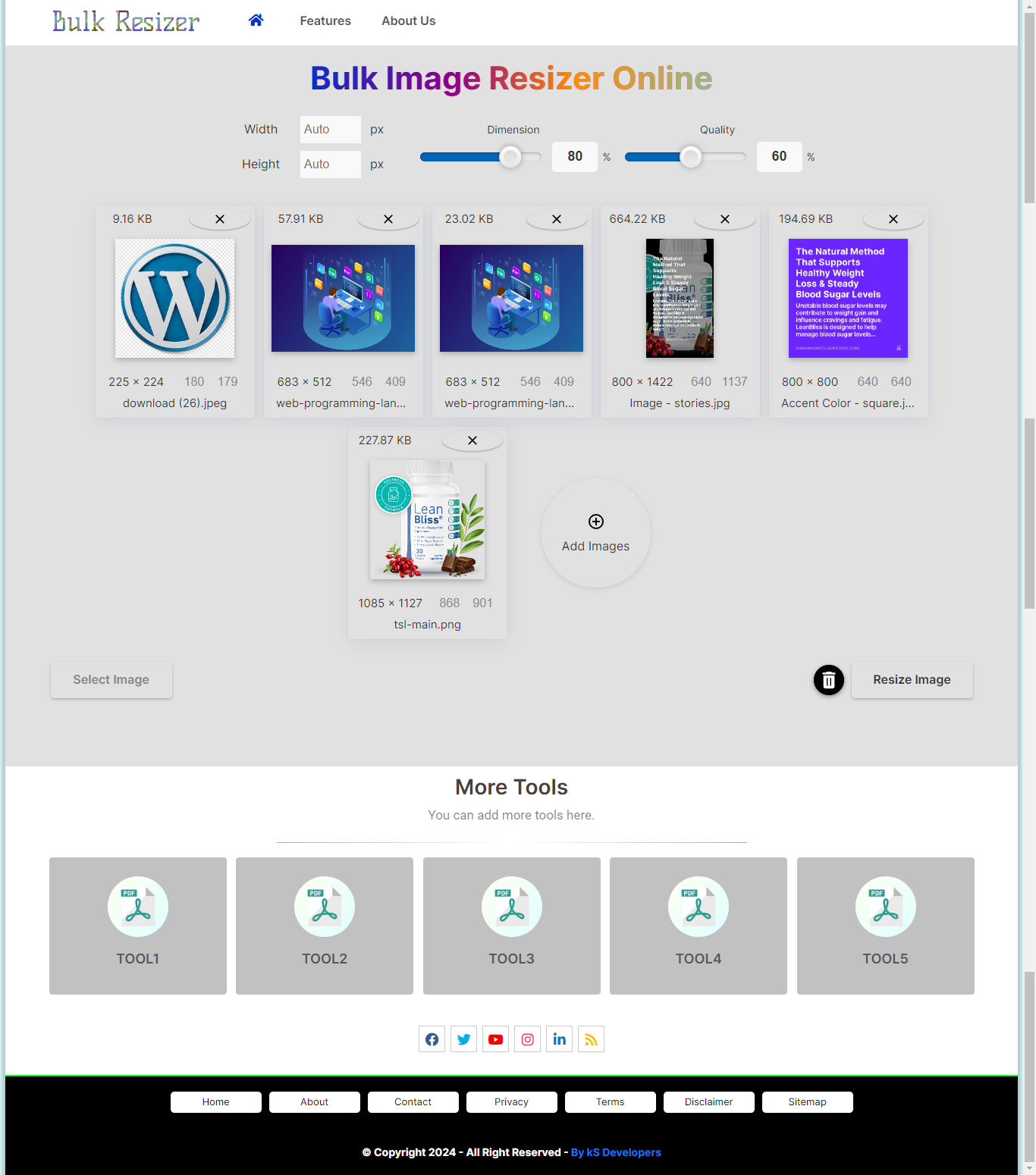 Bulk Image Resizer Theme + Scripts in blogger by SK_Developer_941
