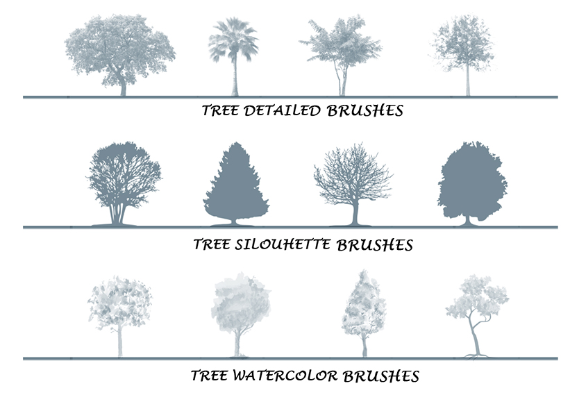 60 Tree Brushes Photoshop, Add-ons | GraphicRiver