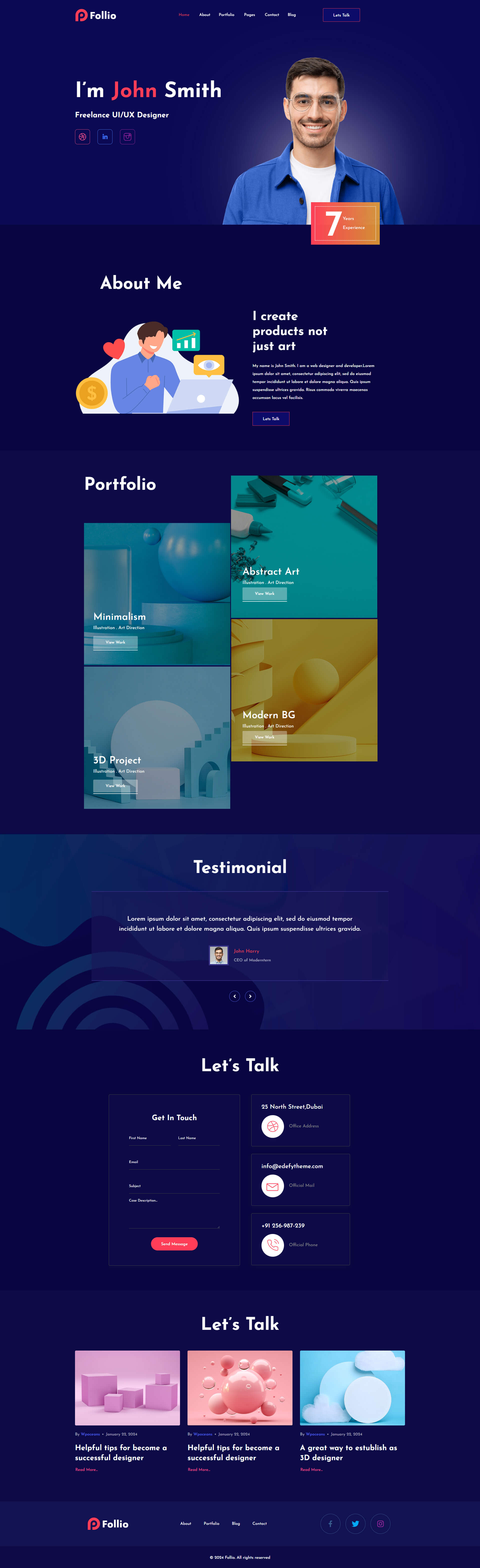 Follio - Personal Portfolio Elementor Template Kit by wpoceans ...