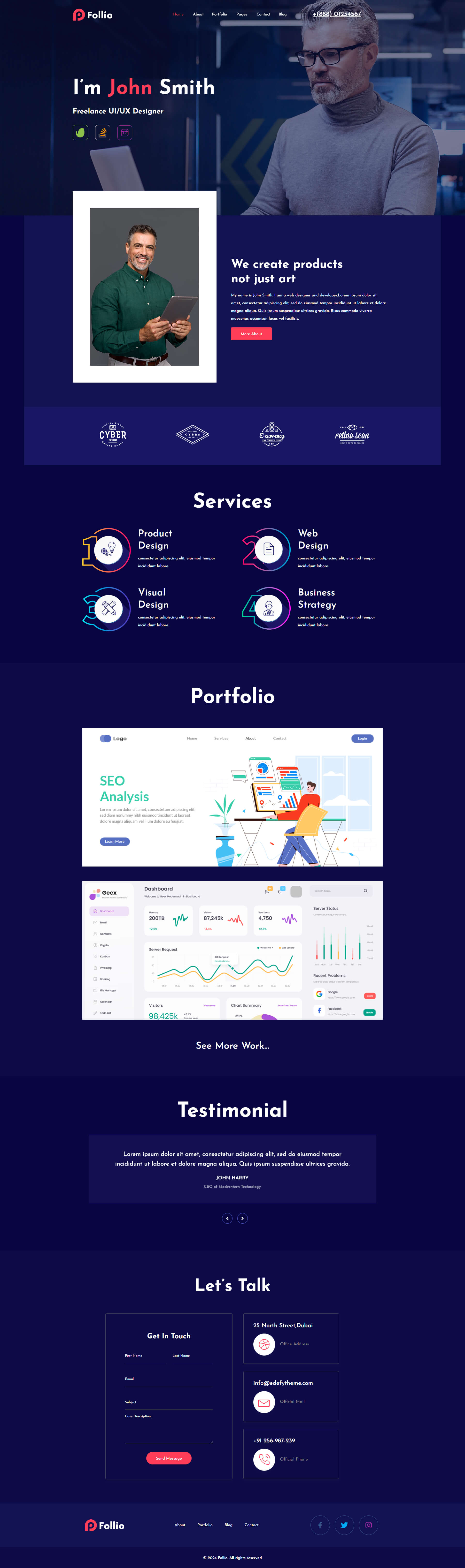 Follio - Personal Portfolio Elementor Template Kit by wpoceans ...