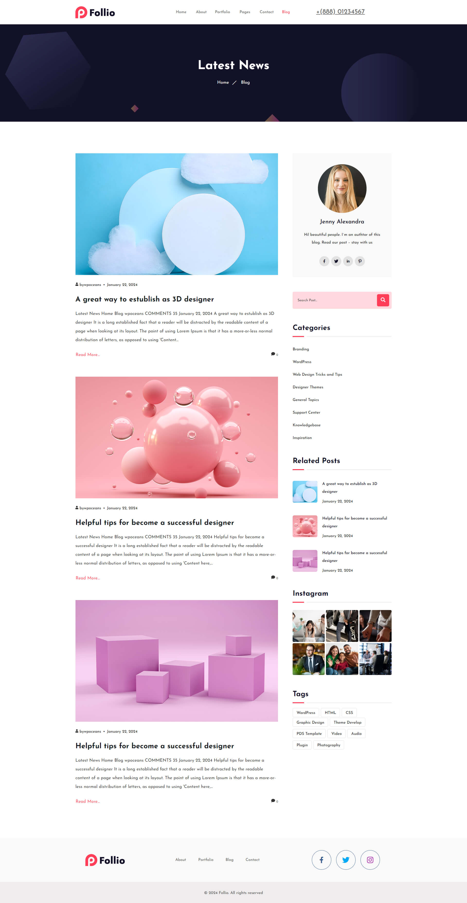 Follio - Personal Portfolio Elementor Template Kit by wpoceans ...