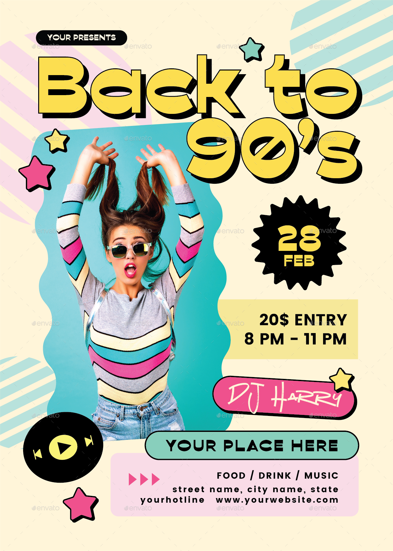 Back To 90's Flyer, Print Templates | GraphicRiver