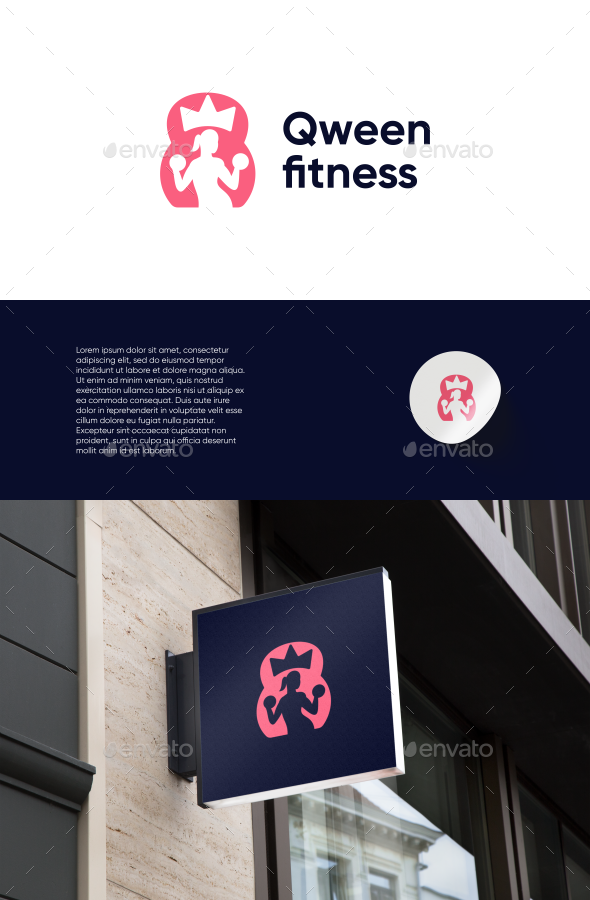 Queen Gym Fitness Logo, Logo Templates | GraphicRiver