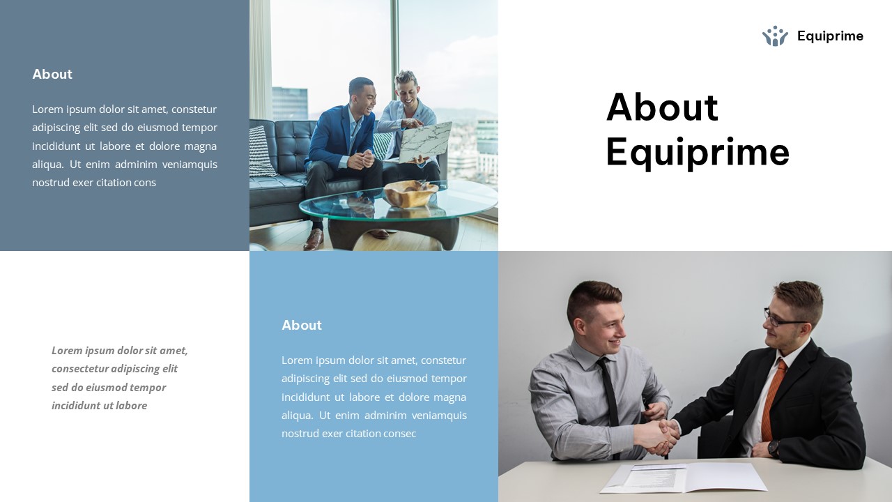 Equiprime - Investor Pitch PowerPoint Template, Presentation Templates