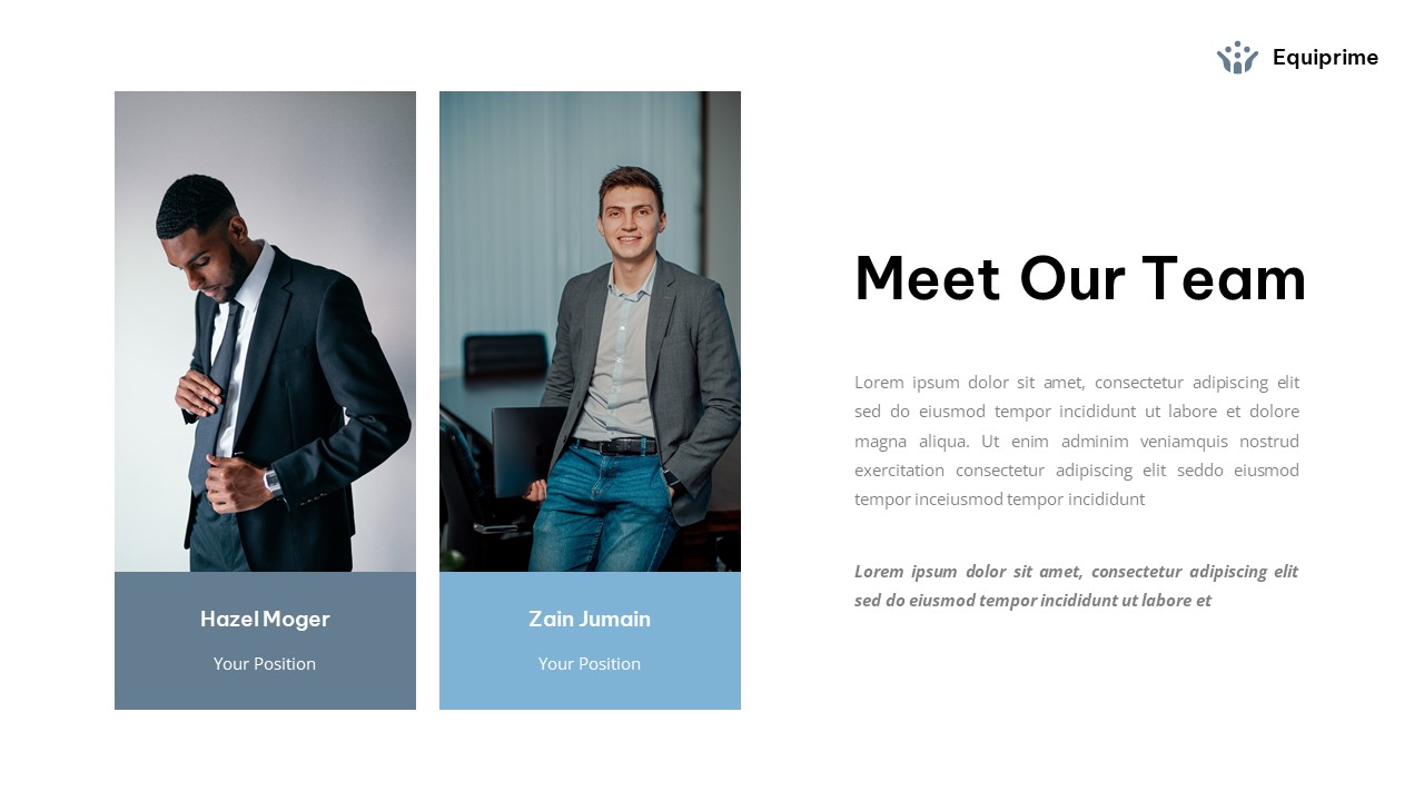 Equiprime - Investor Pitch Google Slides Template, Presentation Templates