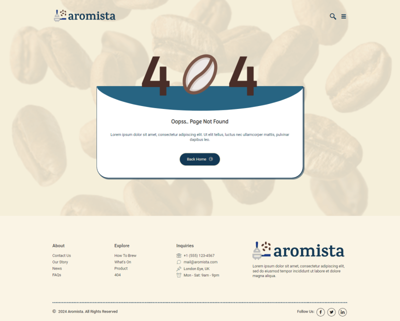 Aromista - Coffee Roasters Elementor Template Kit by Kitpro | ThemeForest