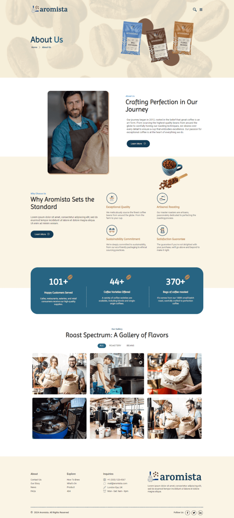 Aromista - Coffee Roasters Elementor Template Kit by Kitpro | ThemeForest