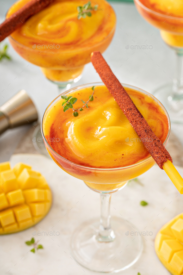 Mangonada margarita coctail, frozen mango margarita with chamoy Stock ...