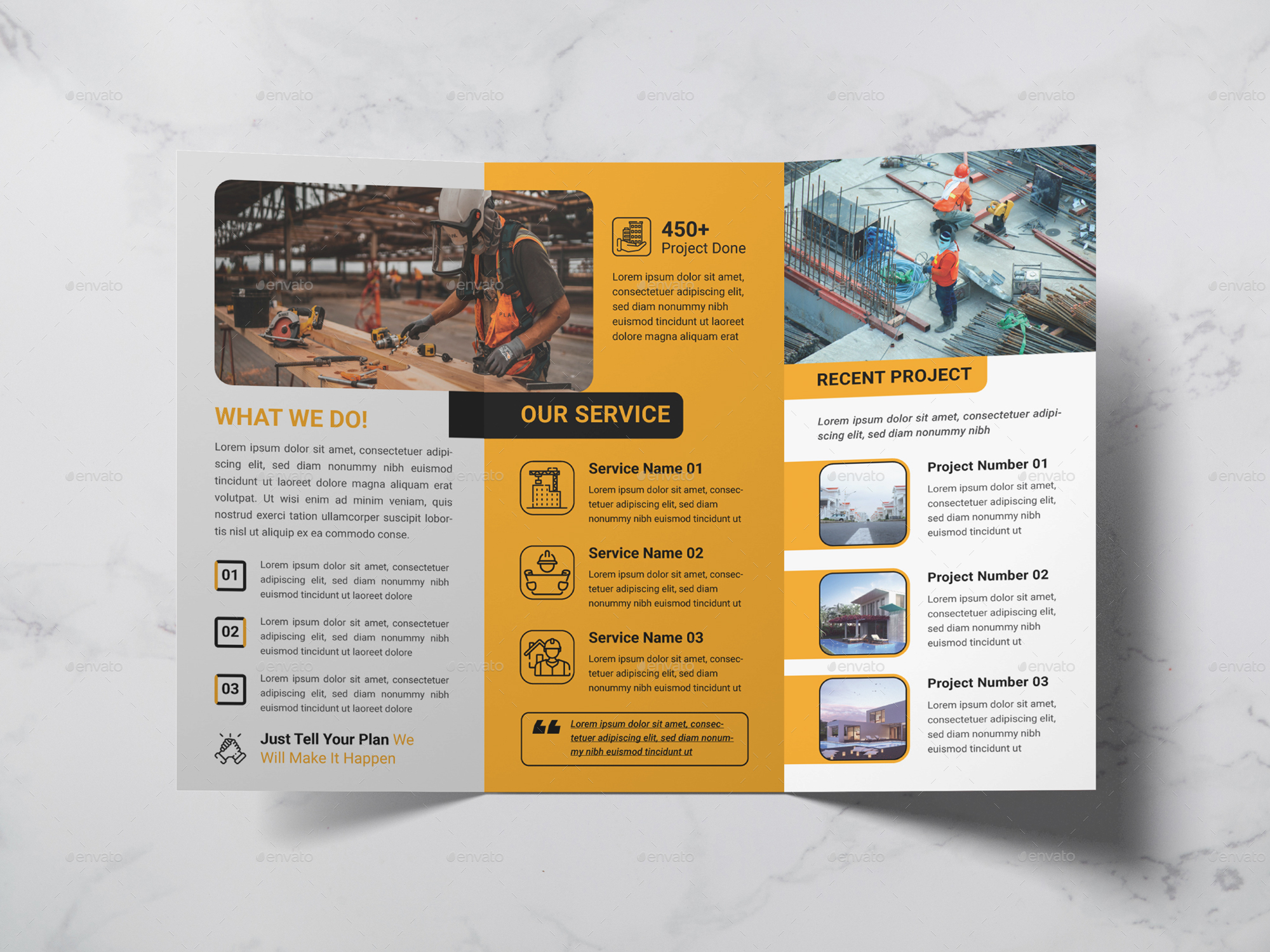 Construction Trifold Brochure, Print Templates | GraphicRiver