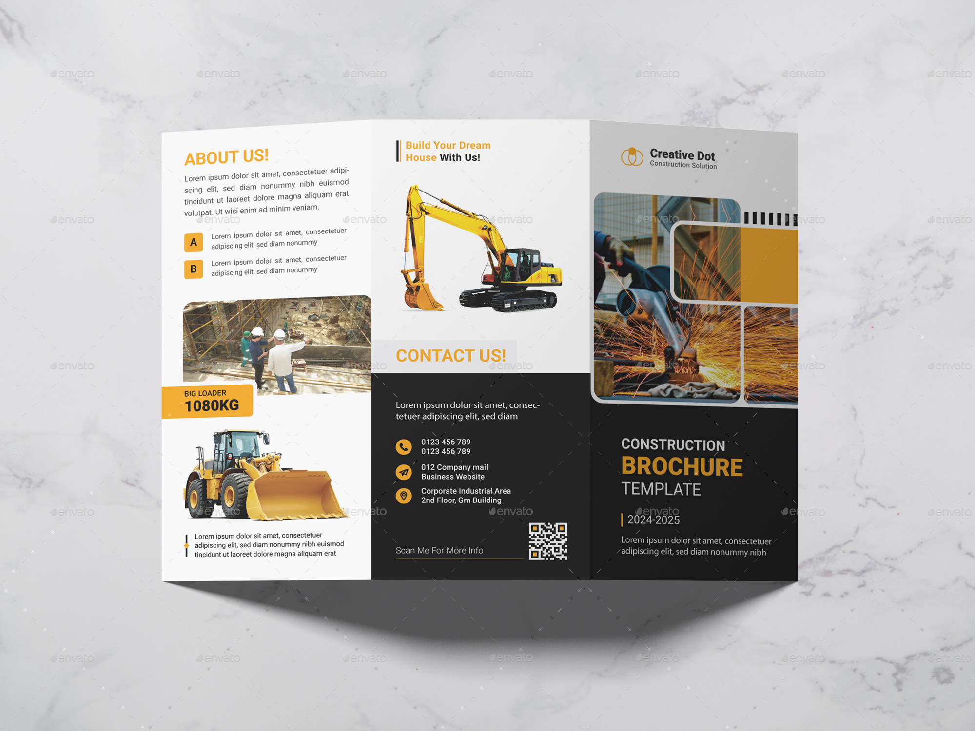 Construction Trifold Brochure, Print Templates | GraphicRiver