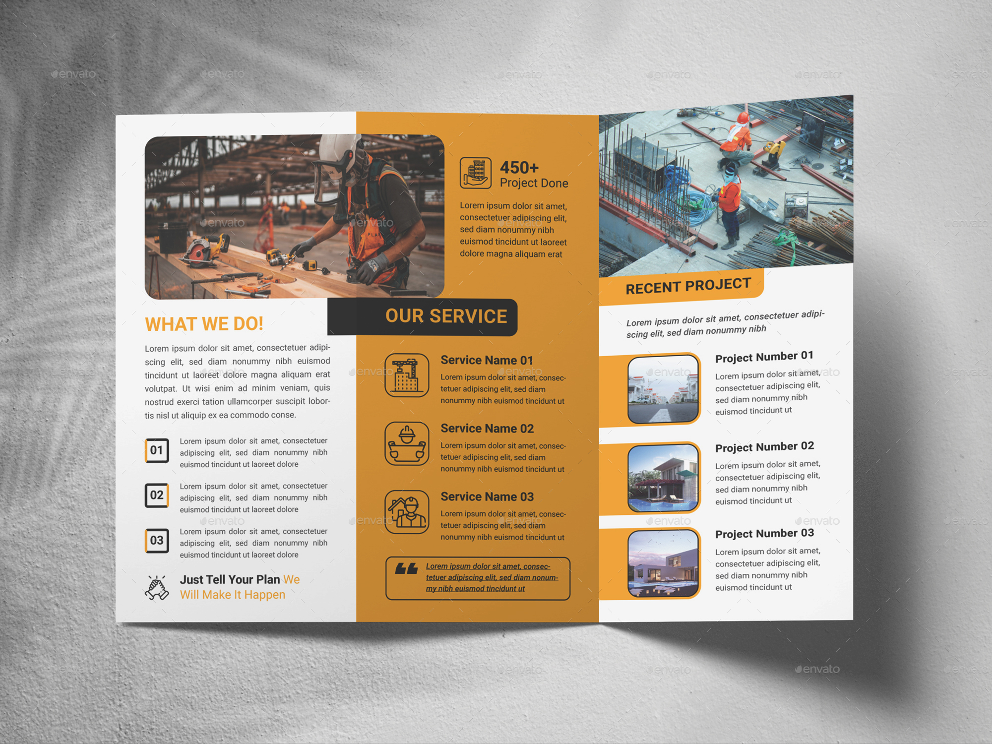 Construction Trifold Brochure, Print Templates | GraphicRiver