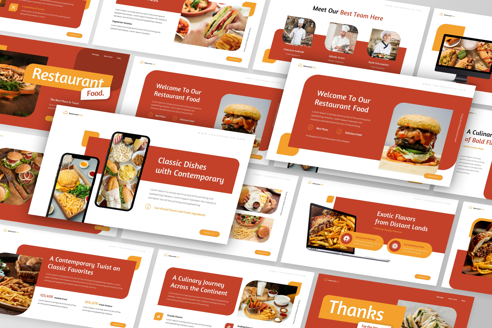 Restaurant PowerPoint Template, Presentation Templates | GraphicRiver