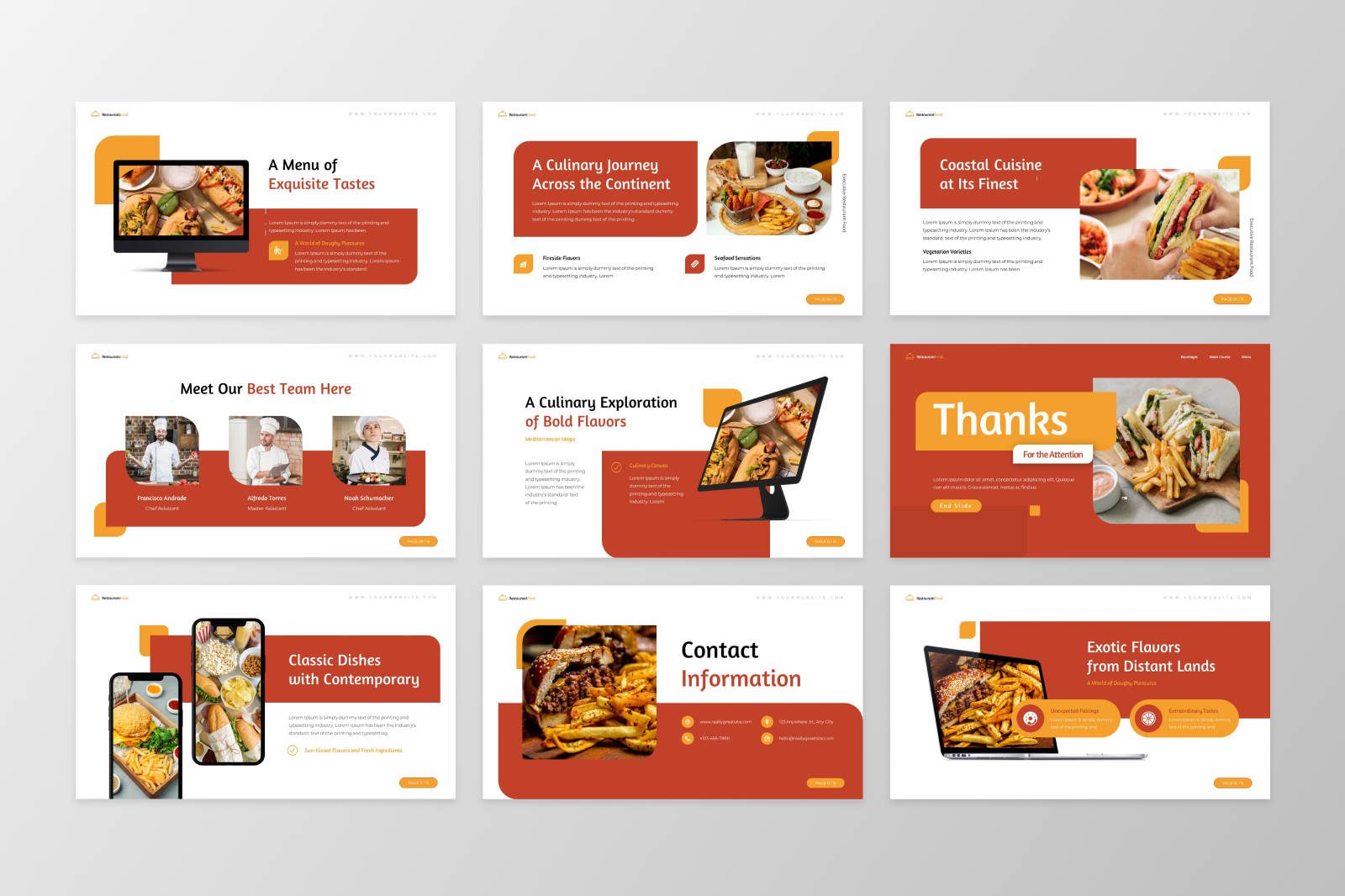 Restaurant PowerPoint Template, Presentation Templates | GraphicRiver