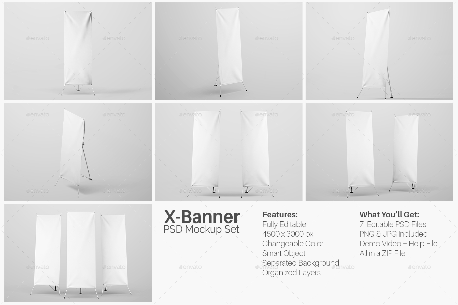 X Stand Banner Editable PSD Mockup Set, Graphics | GraphicRiver