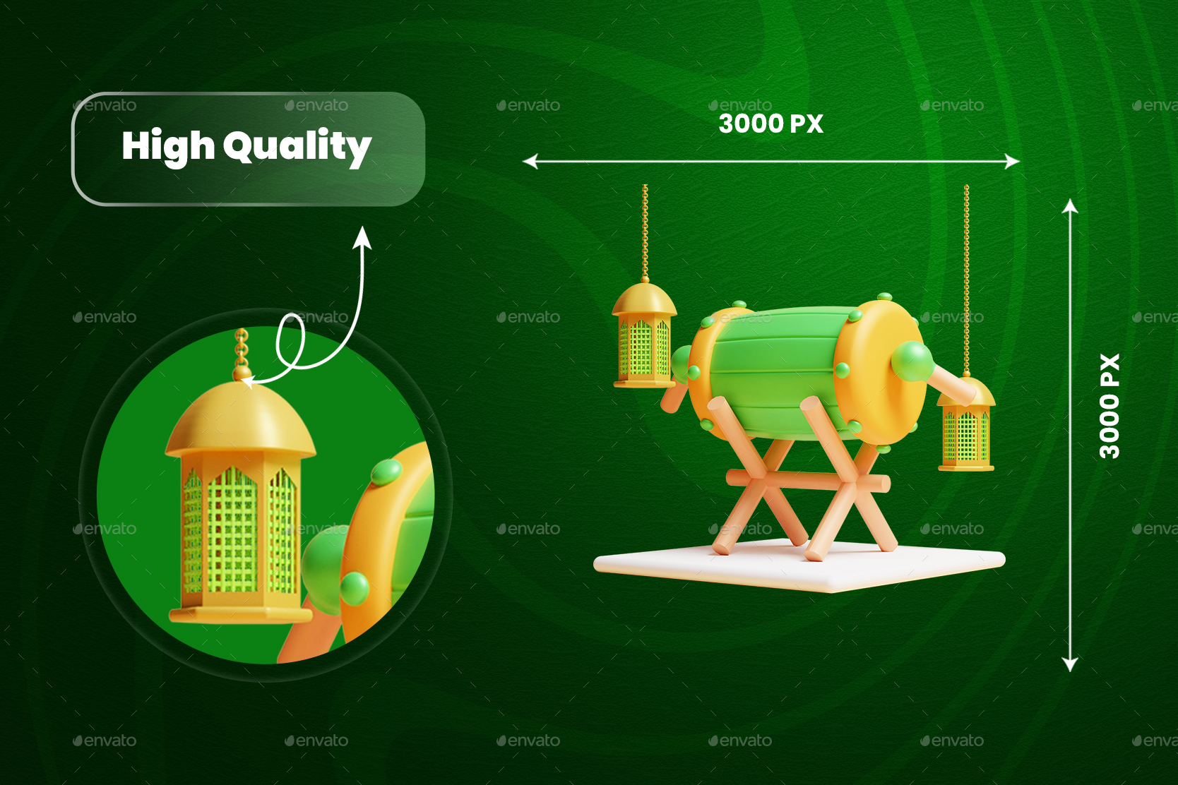 Ramadan 3d Illustration Icon Pack-2, Graphics | GraphicRiver