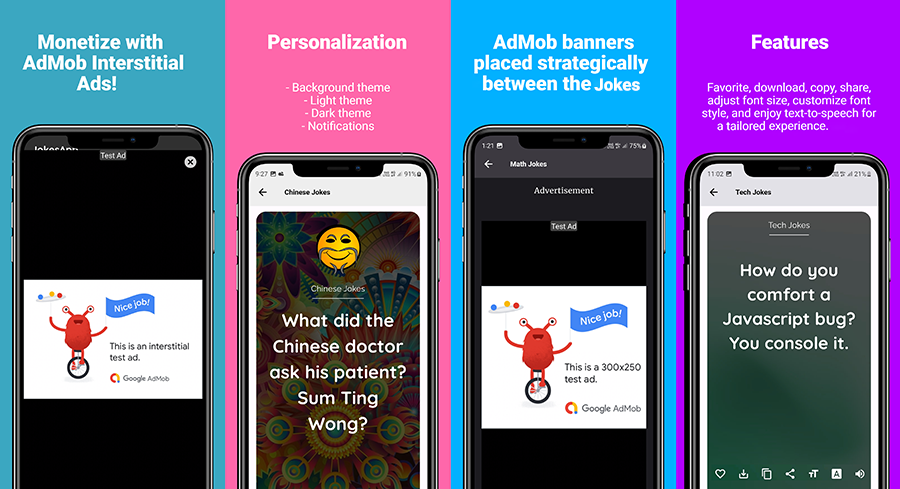 Jokes App Mobile Flutter Application Customer App And Admin Panel App By Starterlibrarydev