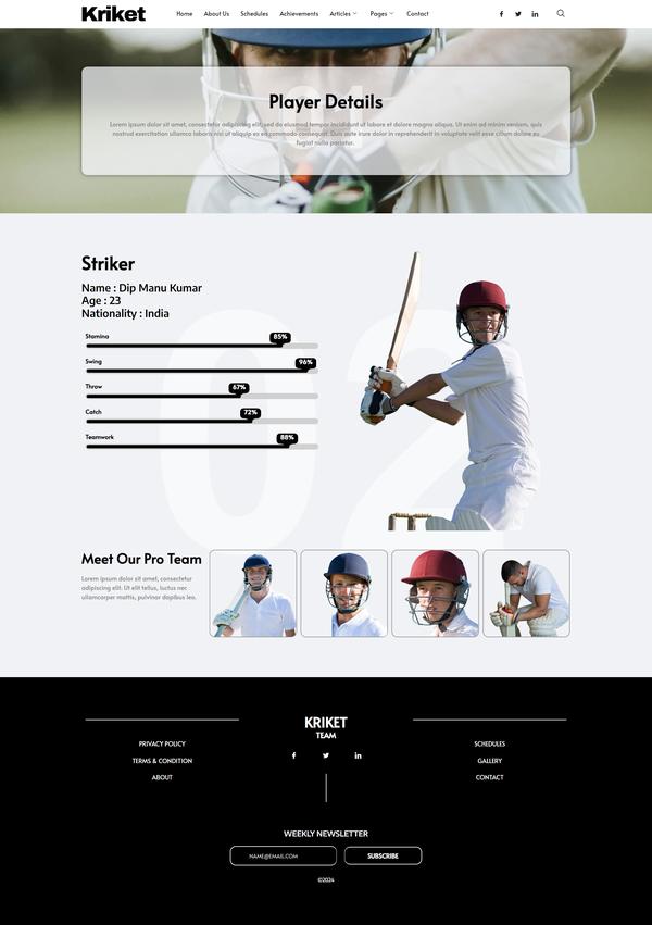 Kriket - Cricket Sport Elementor Template Kit by creedcreatives ...