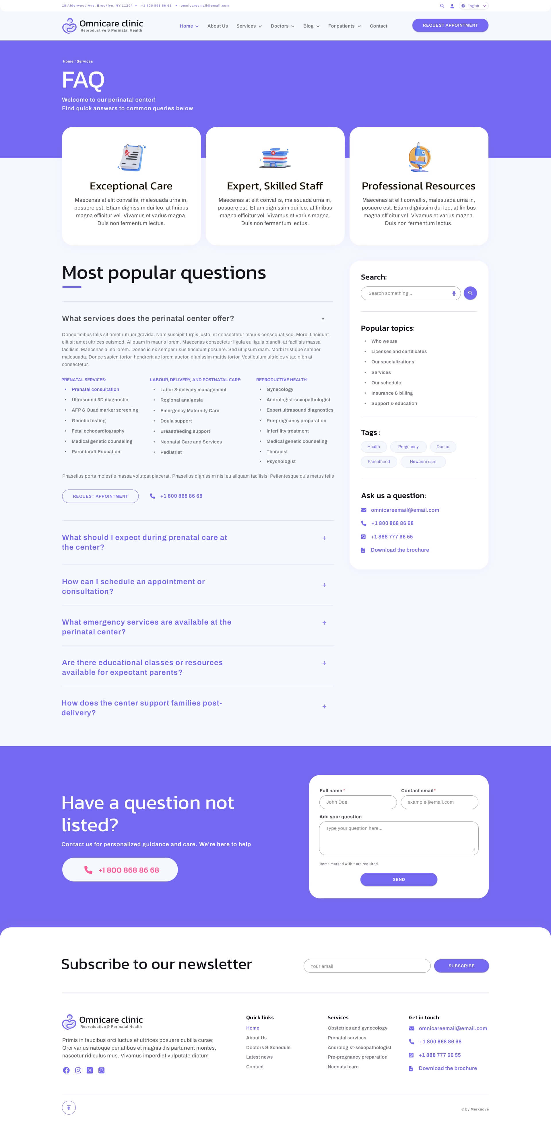 Omnicare – Reproductive & Perinatal Center Template for Adobe XD by ...