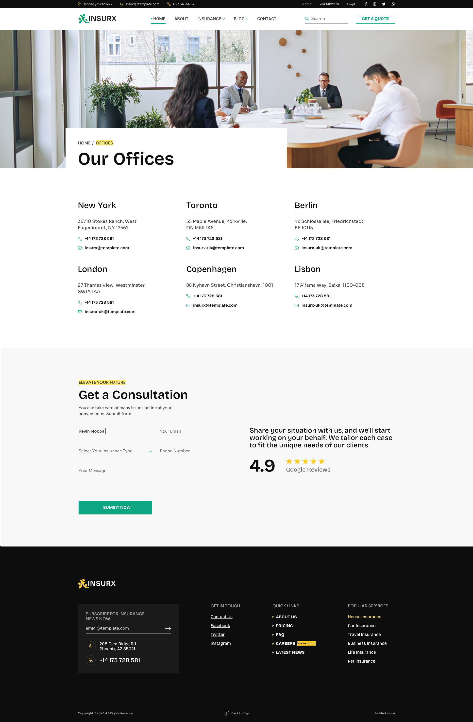 Insurx – Insurance Agency Template for Sketch by merkulove | ThemeForest