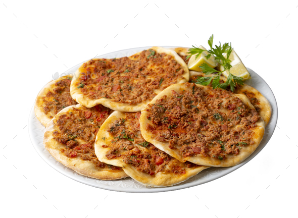 Turkish Food Findik Lahmacun -Mini Pizza Stock Photo by esindeniz ...