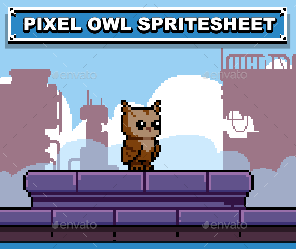 Pixel Owl Spritesheet, Game Assets | GraphicRiver