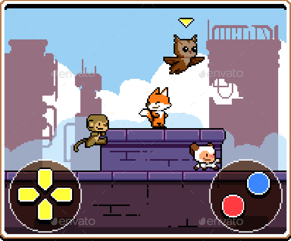 Pixel Owl Spritesheet, Game Assets | GraphicRiver