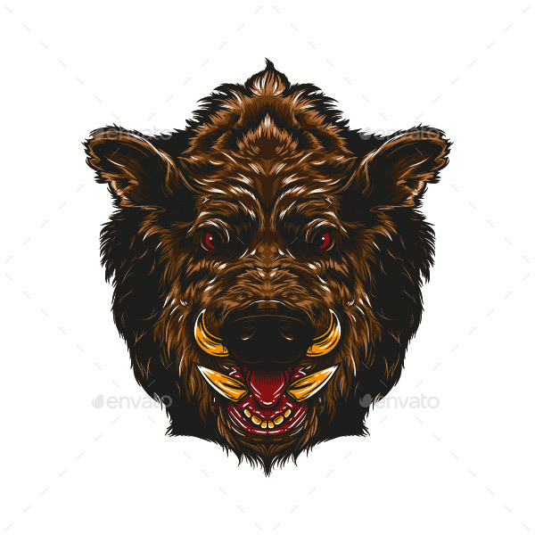 Fierce Boar Head, Vectors | GraphicRiver