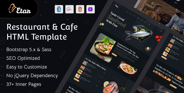 Etar - Restaurant & Cafe Bootstrap 5 Template by HiboTheme | ThemeForest