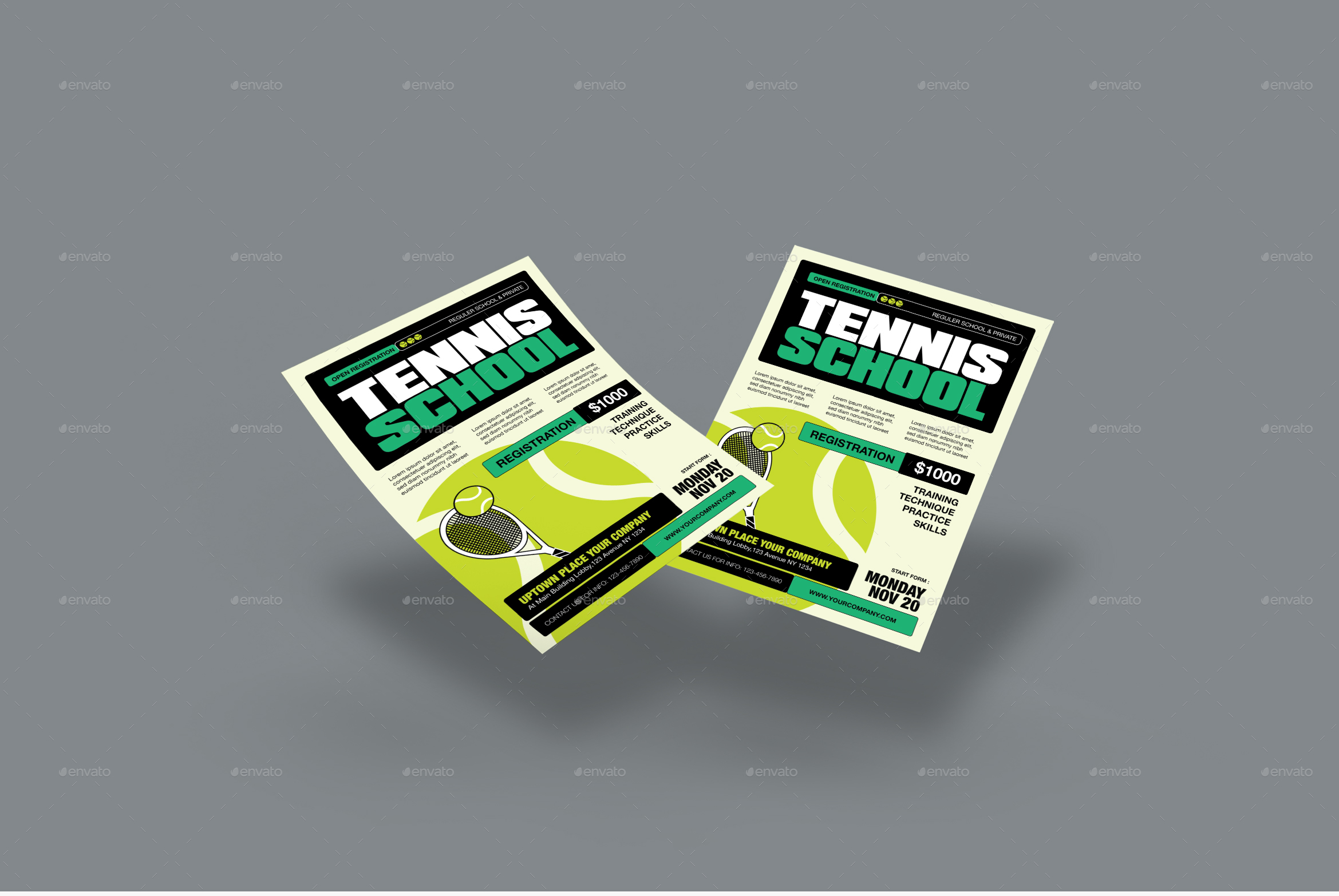 Tennis School Flyer, Print Templates | GraphicRiver