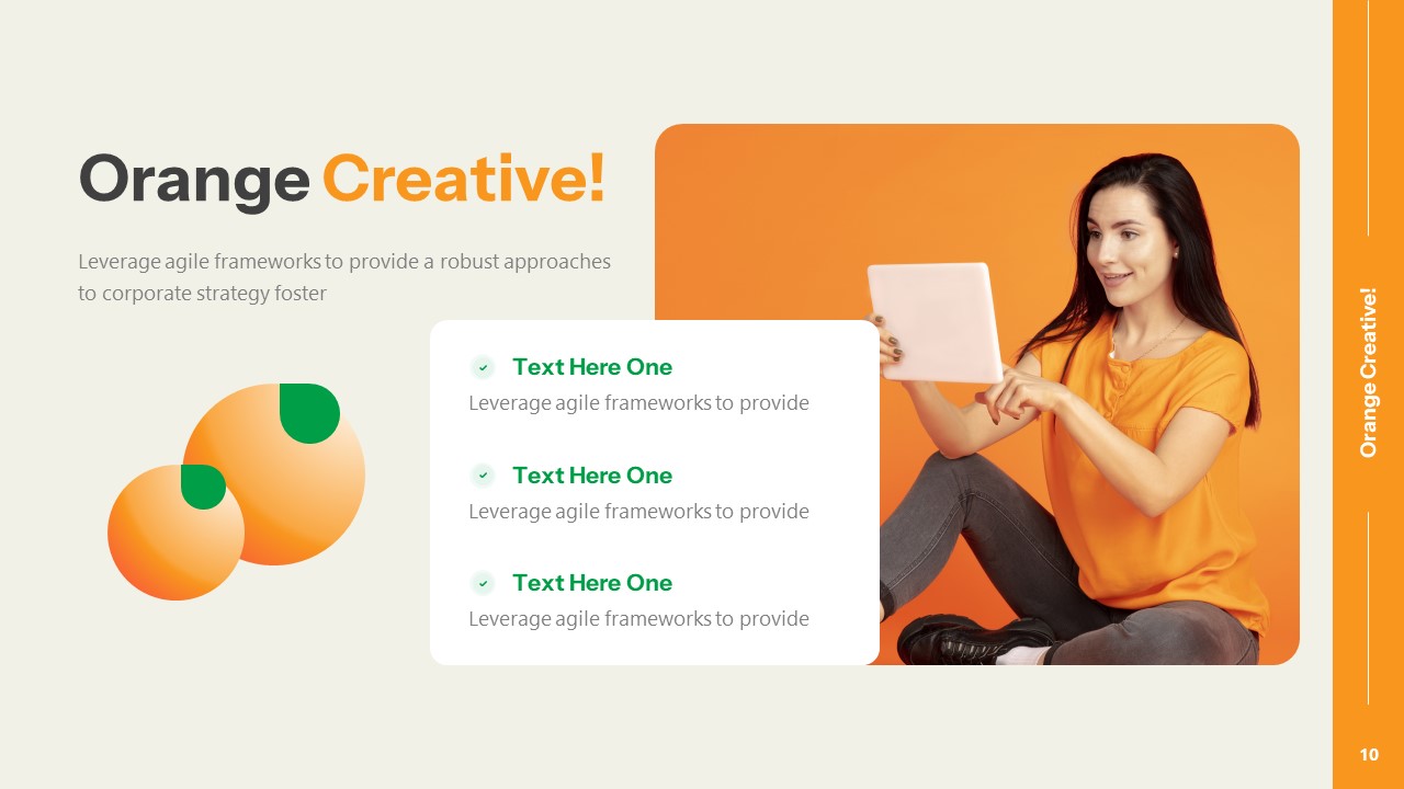 Orange Creative Multipurpose Google Slides Template, Presentation Templates