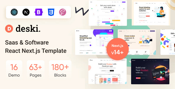 Deski - Software, SaaS & Startup NextJS Template by ib-themes | ThemeForest