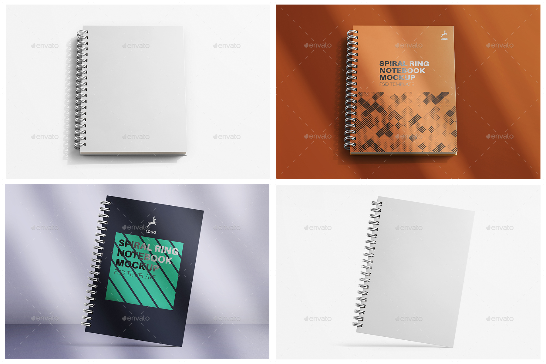 Notebook Spiral Ring PSD Mockup Set, Graphics | GraphicRiver