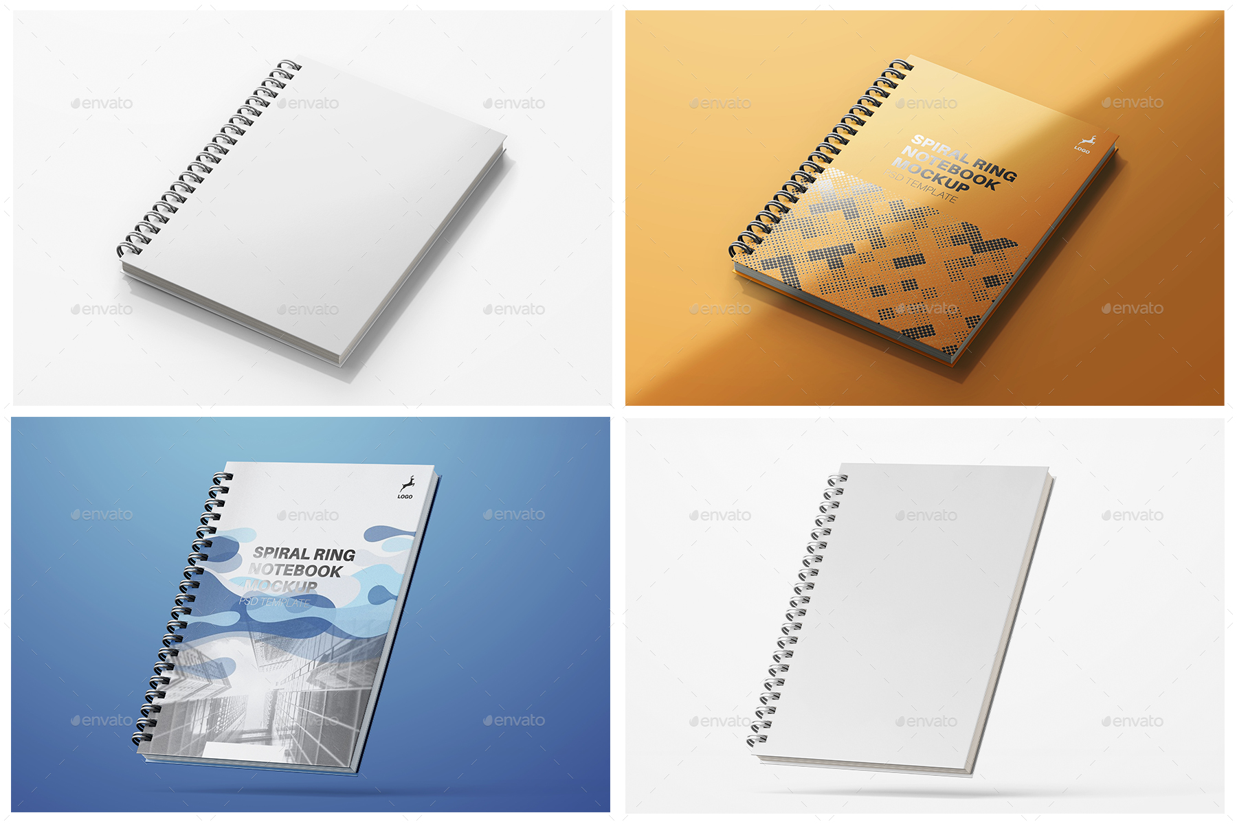 Notebook Spiral Ring PSD Mockup Set, Graphics | GraphicRiver