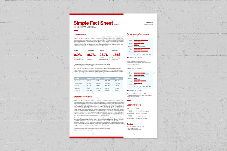 Simple Fact Sheet, Print Templates | GraphicRiver