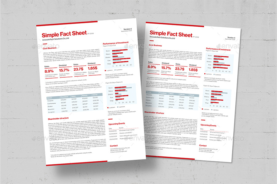 Simple Fact Sheet, Print Templates | GraphicRiver