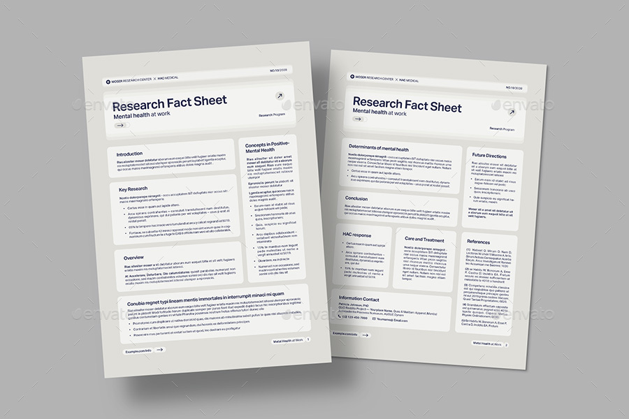 Research Fact Sheet Template, Print Templates | GraphicRiver