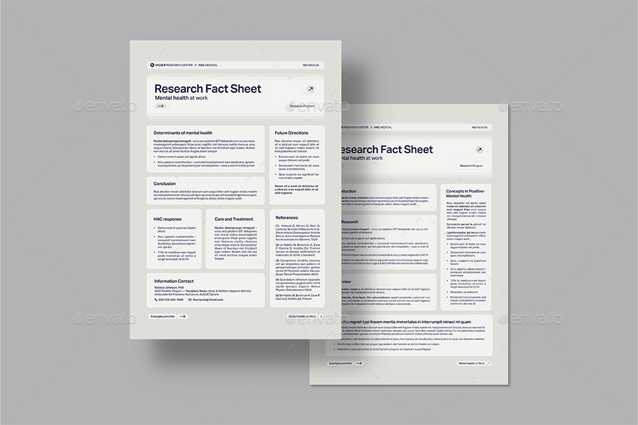 Research Fact Sheet Template, Print Templates | GraphicRiver