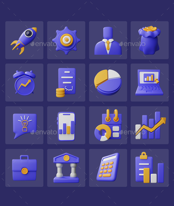Business 3d icon, Graphics | GraphicRiver
