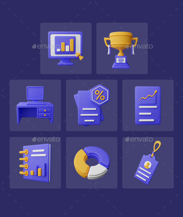 Business 3d icon, Graphics | GraphicRiver