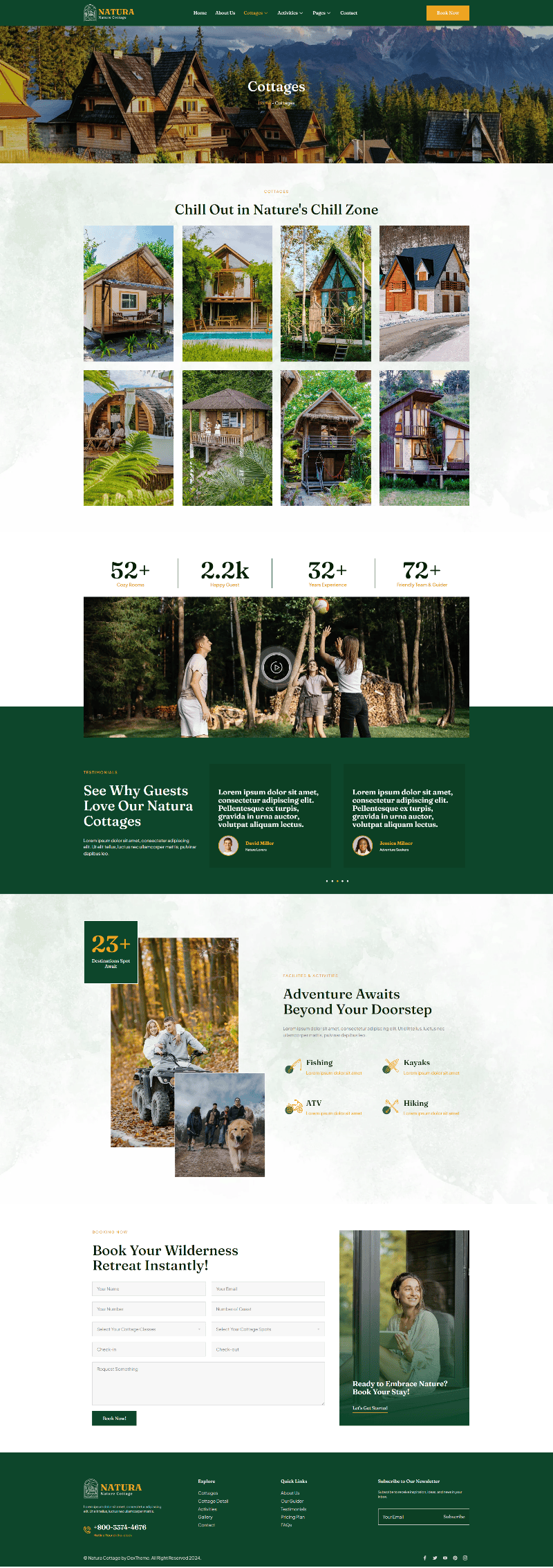 Natura - Nature Cottages Elementor Template Kit by Dex-Theme | ThemeForest