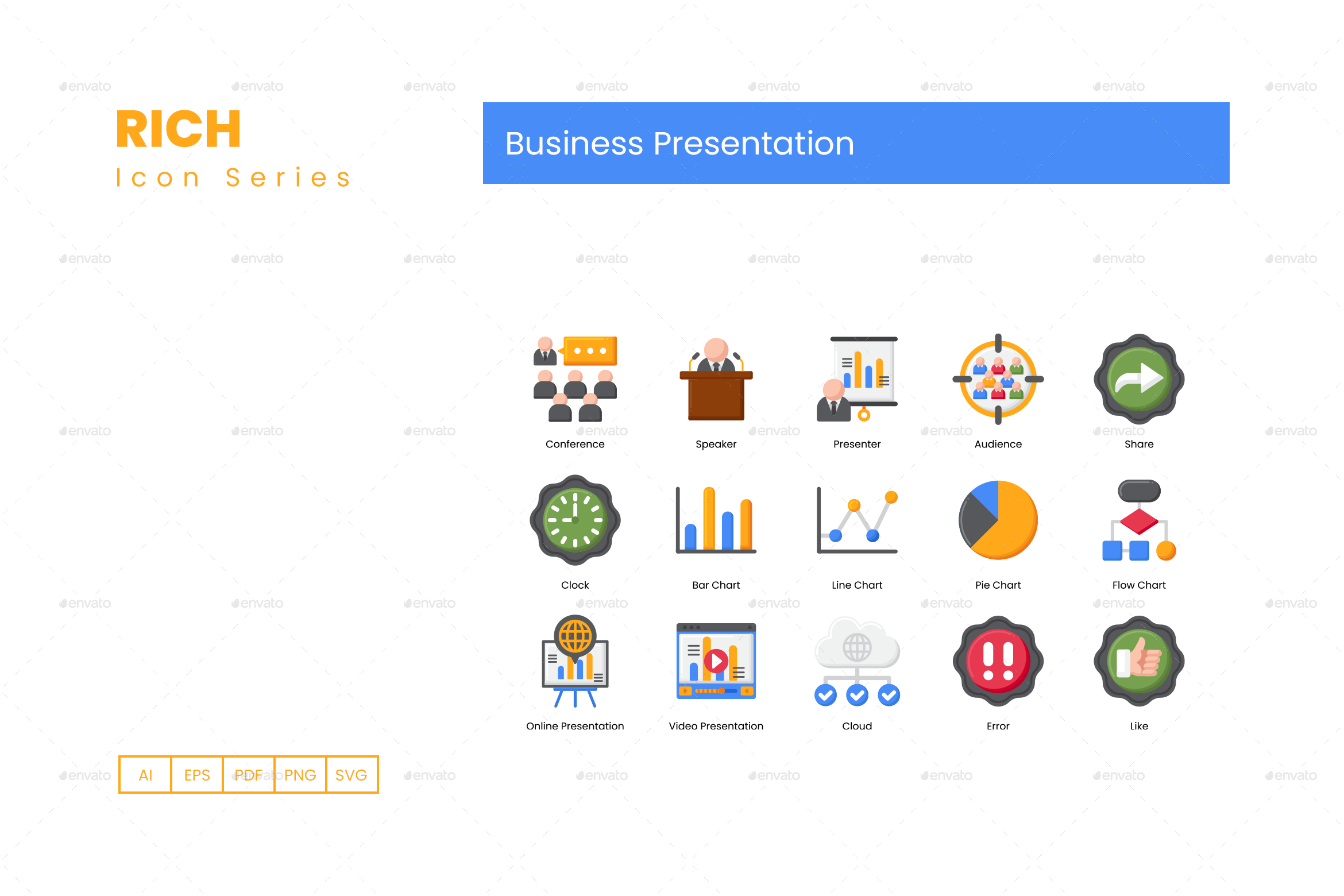 85 Business Presentation Icons | Rich Series, Icons | GraphicRiver