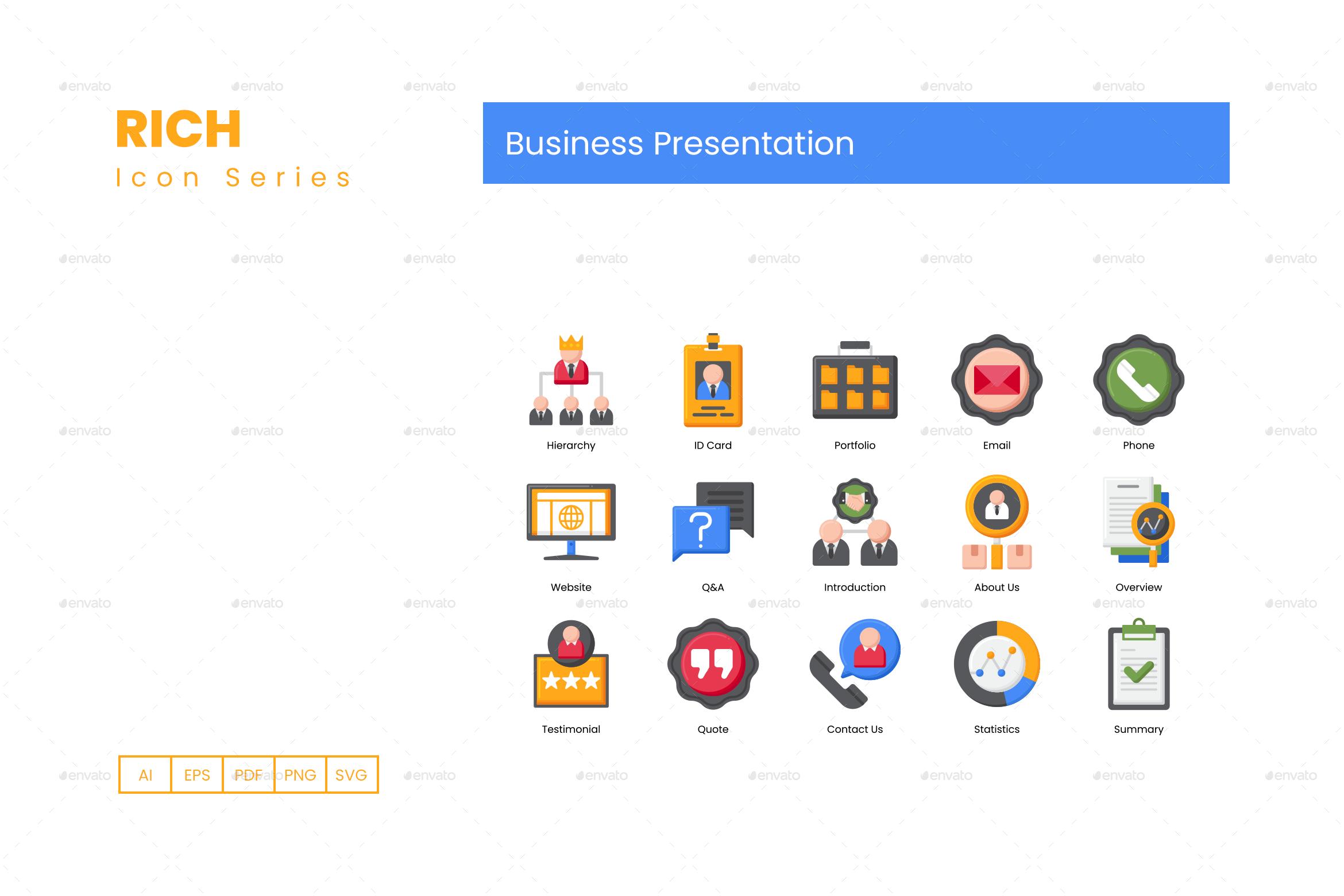 85 Business Presentation Icons | Rich Series, Icons | GraphicRiver