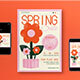 Pink Gradient Spring Sale Flyer Set, Print Templates | GraphicRiver