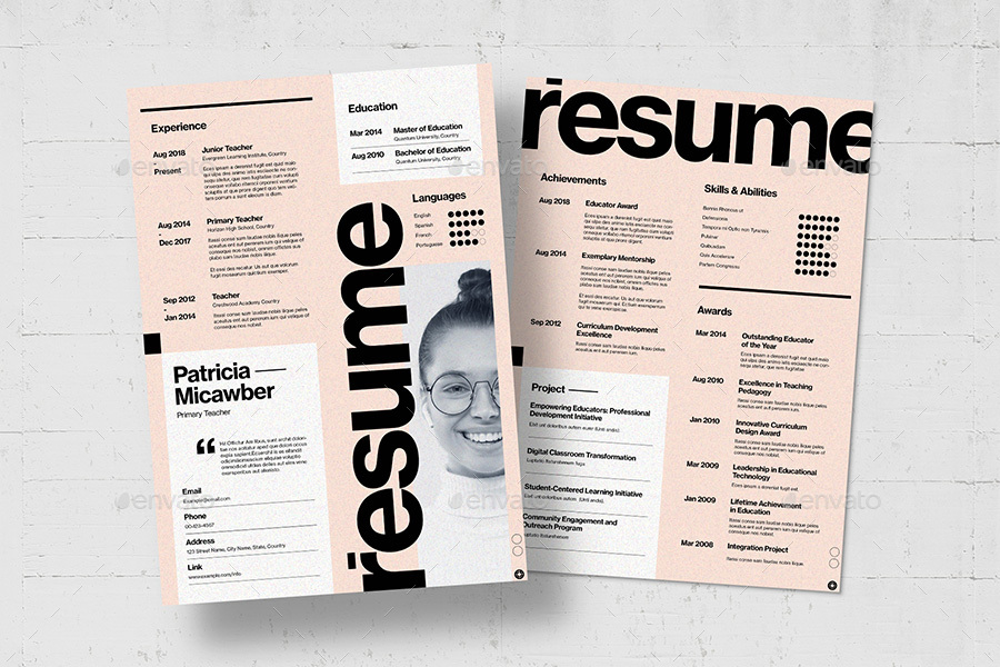 Bold Resume Template, Print Templates | GraphicRiver